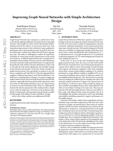 improving graph neural networks with simple architecture design