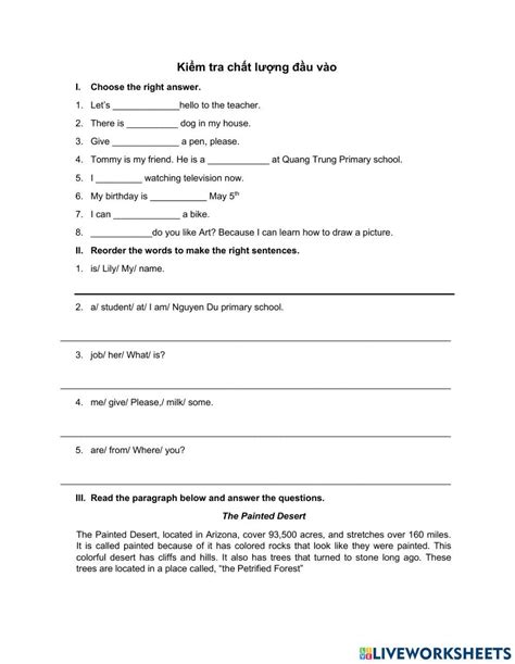 Testing Grade 4 Worksheet Live Worksheets