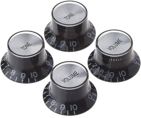 Gibson Top Hat Knobs 4 Pack Black With Silver Insert Andertons Music Co