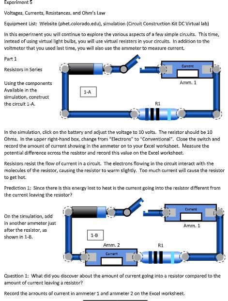 Series And Parallel Circuits Worksheet Phet