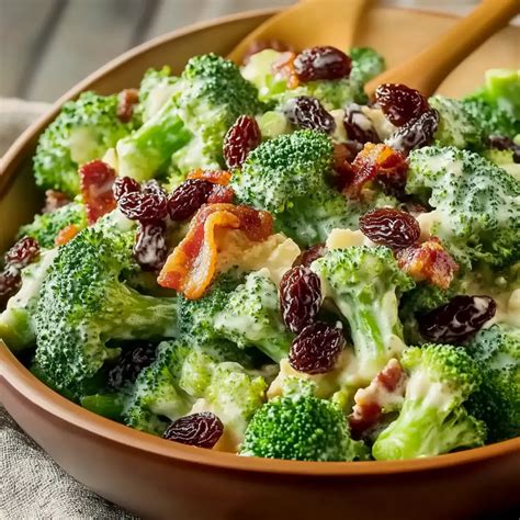 Irresistible Broccoli Raisin Salad With Bacon For Potlucks