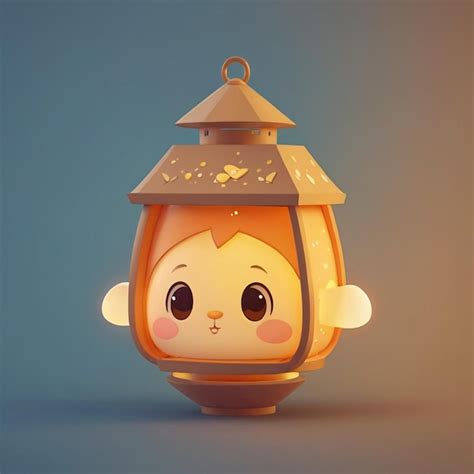 Premium Photo 3d Cute Icon Of Lantern