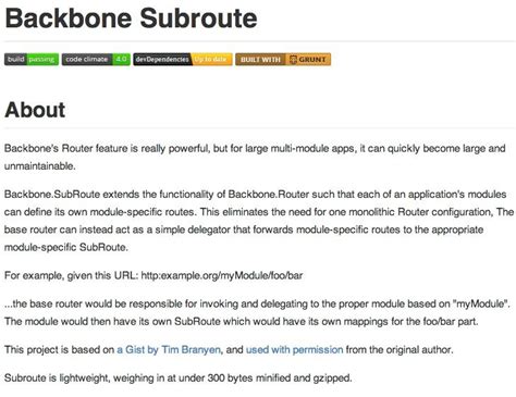Backbone Subroute Extends The Functionality Of Backbone Router Such