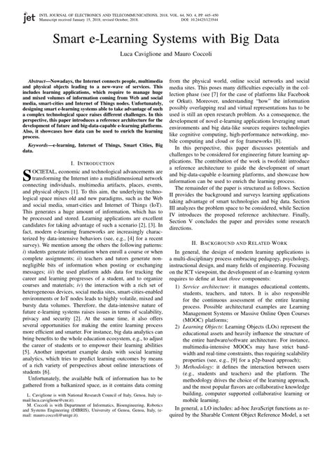 PDF Smart E Learning Systems With Big Data