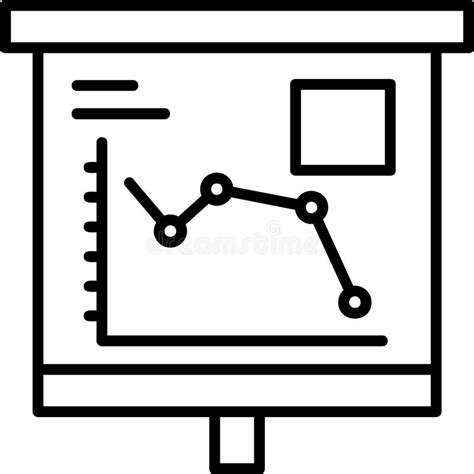Declining Line Graph Modern Outline Style Icon Design Stock