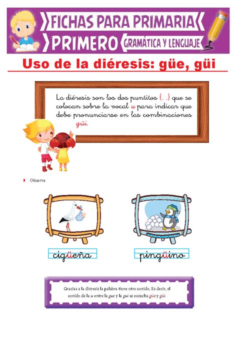Uso De La Diéresis Güe Y Güi Para 1er Grado De Primaria Studocu