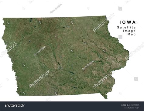 Iowa Usa Hd Satellite Image Map Stock Illustration 2378177137