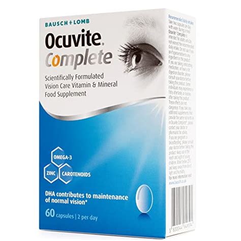 Ocuvite Complete Eye Supplement Capsules By Bausch Lomb Lutein And