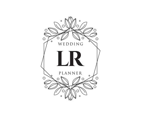 Lr Initials Letter Wedding Monogram Logos Collection Hand Drawn Modern Minimalistic And Floral