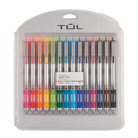 Tul Retractable Gel Pens 14 Pack Medium Point 07 Mm Silver Barrel