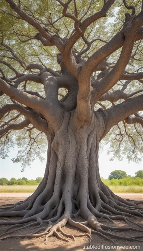 Brain Like Tree Silhouette With Vibrant Canopy Stable Diffusion Online