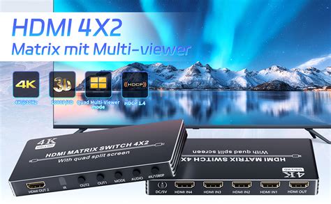 HDMI Matrix Switcher X With Multiview BolAAzuL HDMI Multi Visor Quad Multi Viewer Dual