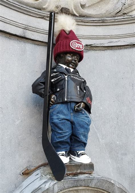 Manneken Pis As Ice Hockey Player City Of Brussels