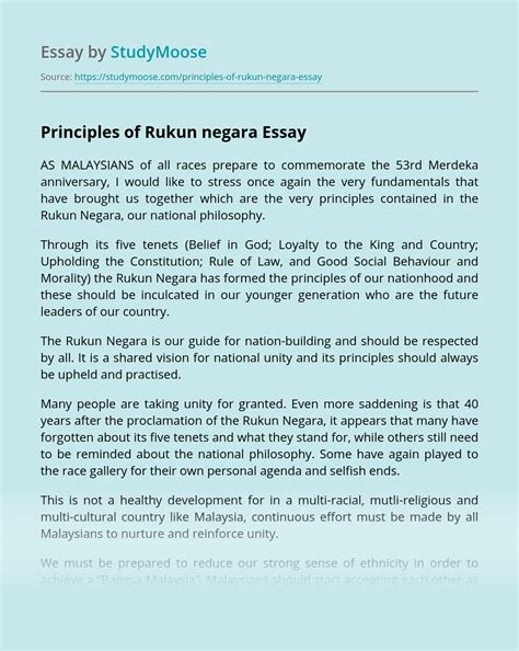 5 Principles Of Rukun Negara National Principles Rukun Negara News
