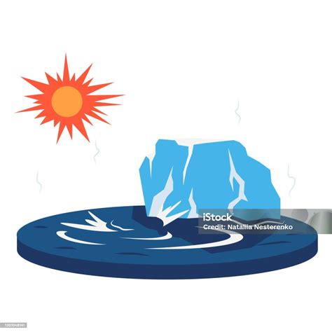 Melting Glacier Cartoon Vector Illustration Global Warming Impact