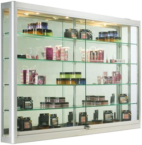 Wall Mounted Glass Display Case With Lights Wall Design Ideas