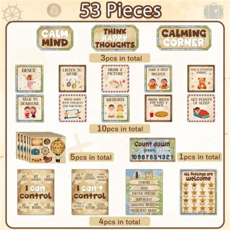 Calm Down Corner Classroom Poster 53pcs Kroger