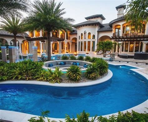 Luxury Mansion Pool Backyard