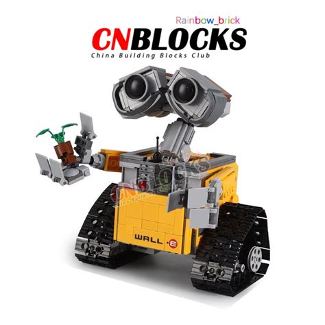 670pcs Ideas Wall E Eve Robot Building Blocks Toy Technology Small Particle Linkage Model