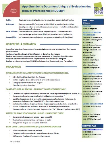 Appréhender Le Document Unique Devaluation Des Risques Professionnels