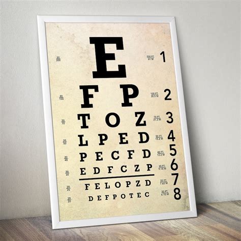 Printed Eye Test Posters Etsy Uk