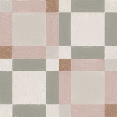 Encaustic Effect Tiles Green Beige Gray Pink Brown Multicolor