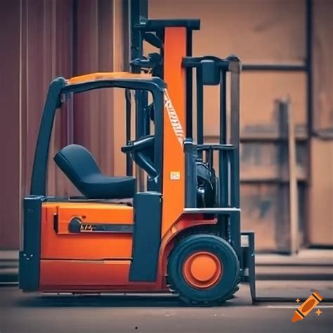 An Orange And Black Forklift Carrying A Beettle On Craiyon