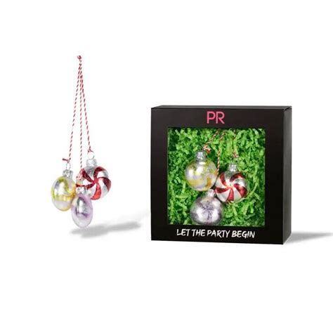 Party Rock Peppermint Candies Glass Ornament W
