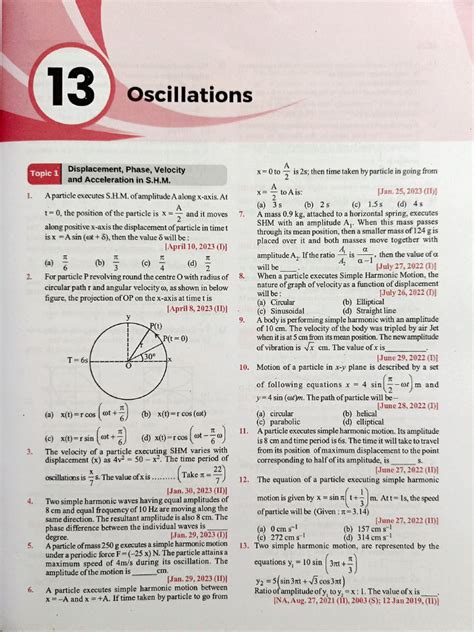 Oscillations Question Pdf