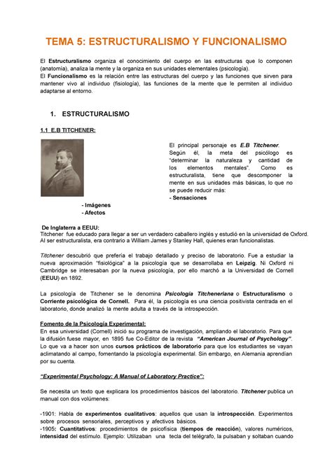 Historia Tema 5 Apuntes 5 Tema 5 Estructuralismo Y Funcionalismo