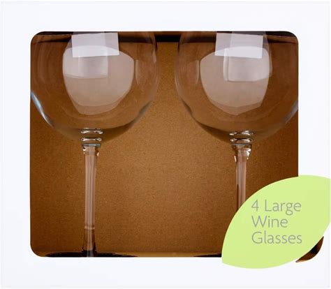 Morrisons Home 4 Large Wine Glasses Uk Home And Kitchen