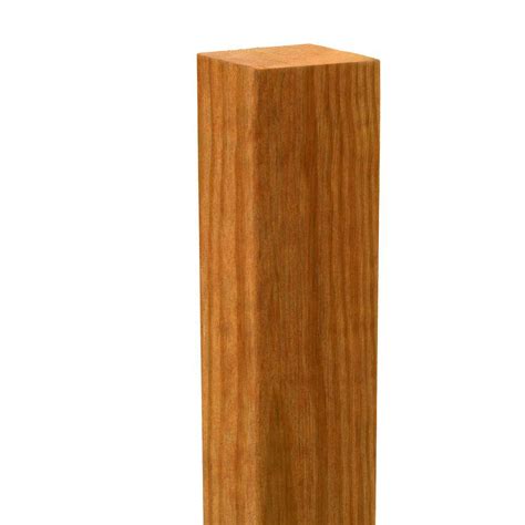 4 In X 4 In X 4 1 2 Ft Cedar Eased Edge Deck Post 224635 The Home Depot