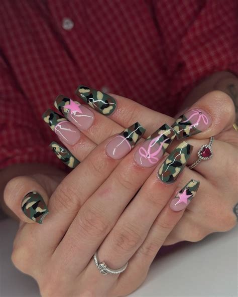 Camo French Tip Nail Designs