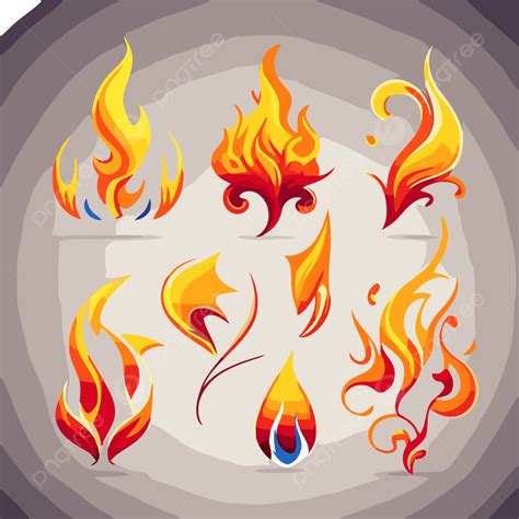 Free Flames Vector Sticker Clipart In The Style Of Cartoon Abstraction Sticker Png And Vector