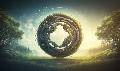 Green Vegetation Conception Of Eco And Nature Circular Shape Of