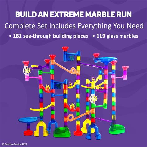 Buy Marble Genius Marble Run Extreme Set 300 Complete Pieces 118 Translucent Marbulous Pieces