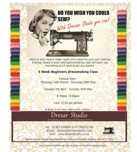 Make Do And Mend Beginners 6 Week Sewingdressmaking Classes In Fife