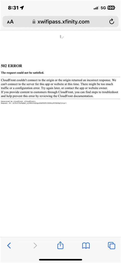 503 Error R Comcast Xfinity