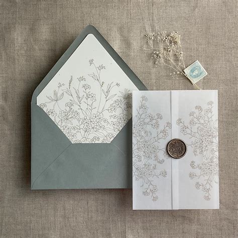 Vwb5 Printed Vellum Wraps Envelope Liners For A7 Invitations