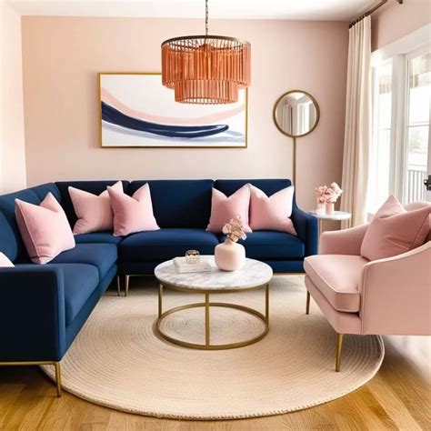 27 Pink And Navy Blue Living Room Ideas That Are Anything But Ordinary