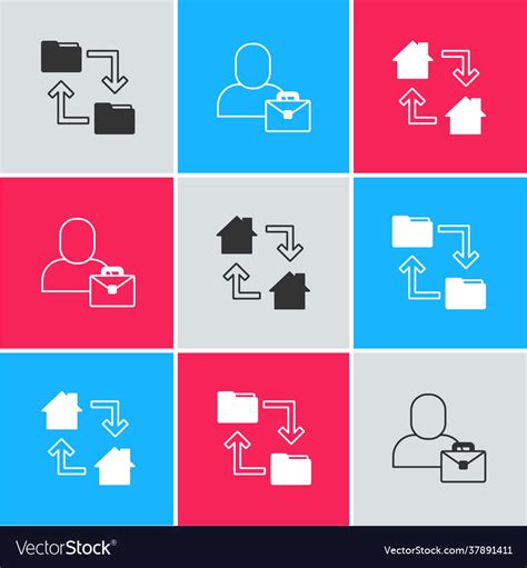 Set Cloud Storage Document Folder Freelancer Vector Image