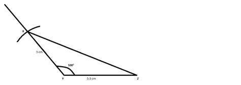 Construct A Triangle Xyz In Which Xy 5cm Yz 5 5cm And Angle Xyz 100 Circ