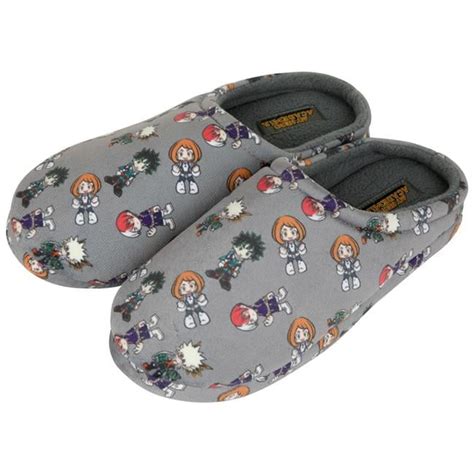 863001 Small Med Chibi Characters Mens House Slippers Gray Small And Medium