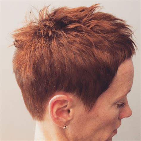 Red Copper Cropped Pixie Trendy Short Haircuts Super Short Hair