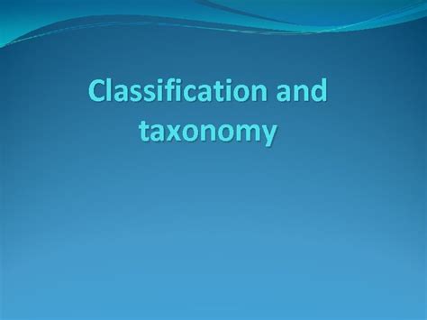 Classification And Taxonomy Starter Group The Tv