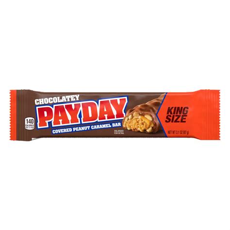 Payday Chocolatey Covered Peanut And Caramel King Size Candy Bar 31 Oz