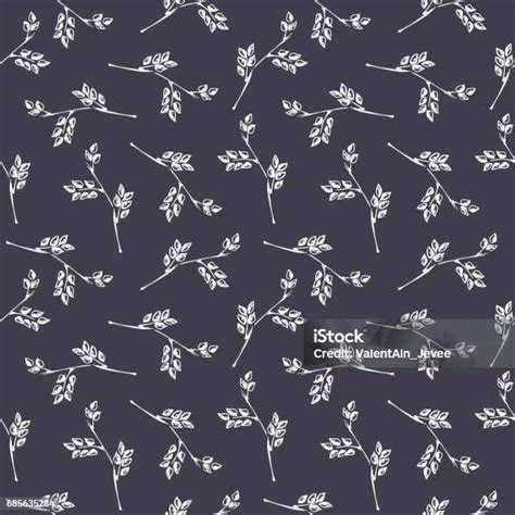 분기와 잎 원활한 벡터 패턴 핑크 손으로 그린 배경 손 밑그림 그리기입니다 낙서 스타일입니다 손으로 그린 패턴의 시리즈입니다 귀여운에 대한 스톡 벡터 아트 및 기타 이미지