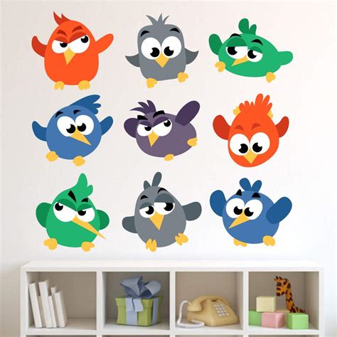 Wallstick Angry Birds Wallsticker Vinyl 65 Cm X 60 Cm