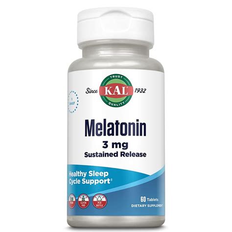 Kal Melatonin 3mg Sustained Release Sleep Aid Melatonin Supplement