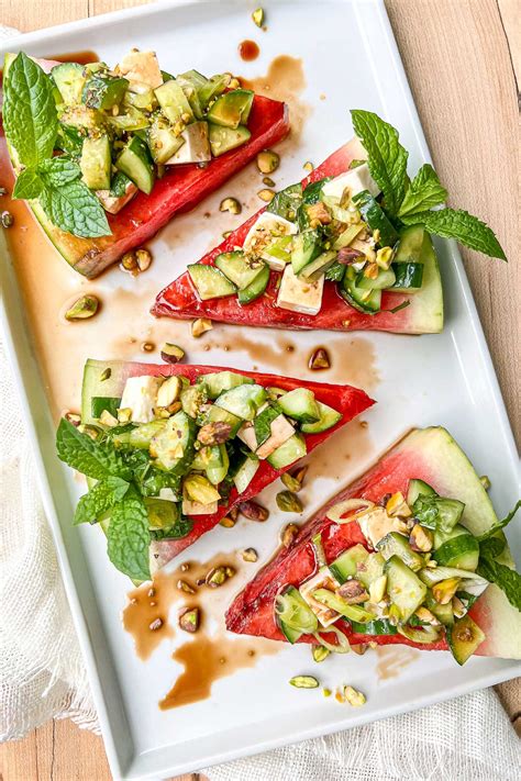 Watermelon Cucumber Mint Salad Wedges With Feta A Cultivated Living